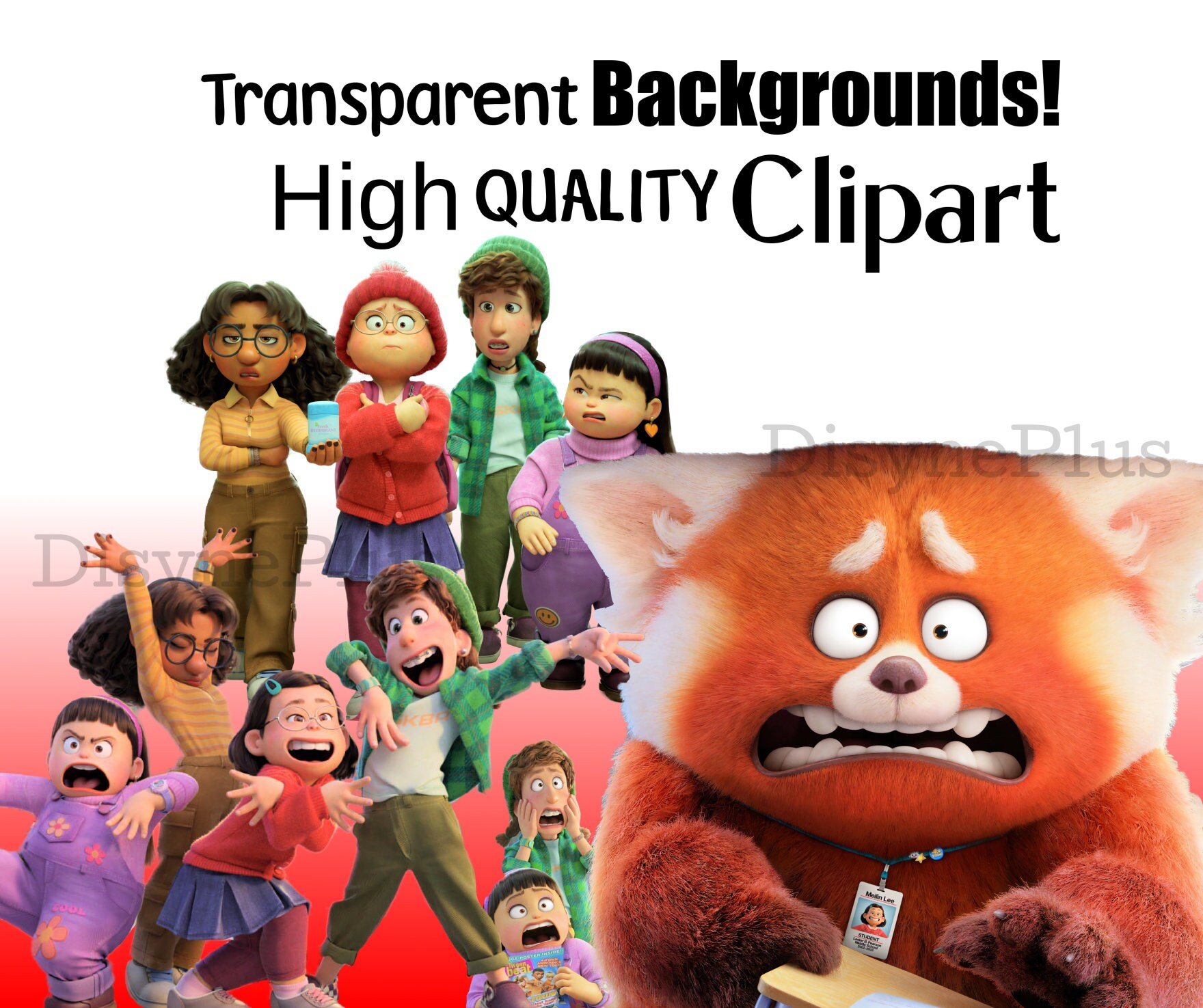 Turning Red Clipart PNG, Digital Download, Turning Red Birthday ...