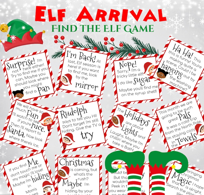 Elf Arrival Activity, Christmas Elf Game Day 1, Great Addition to Any ...