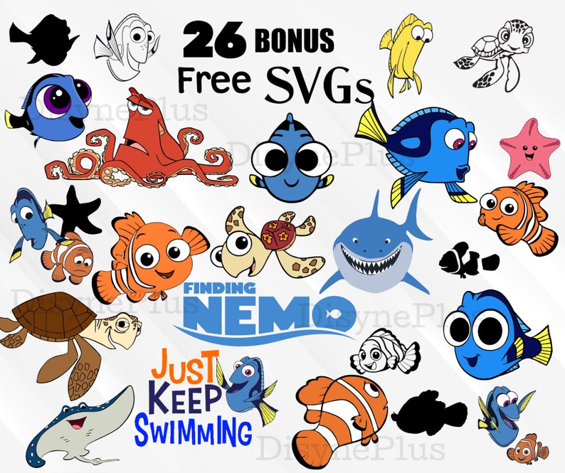 Nemo SVG Nemo PNG Clipart Bundle Nemo Digital Papers Fish - Etsy