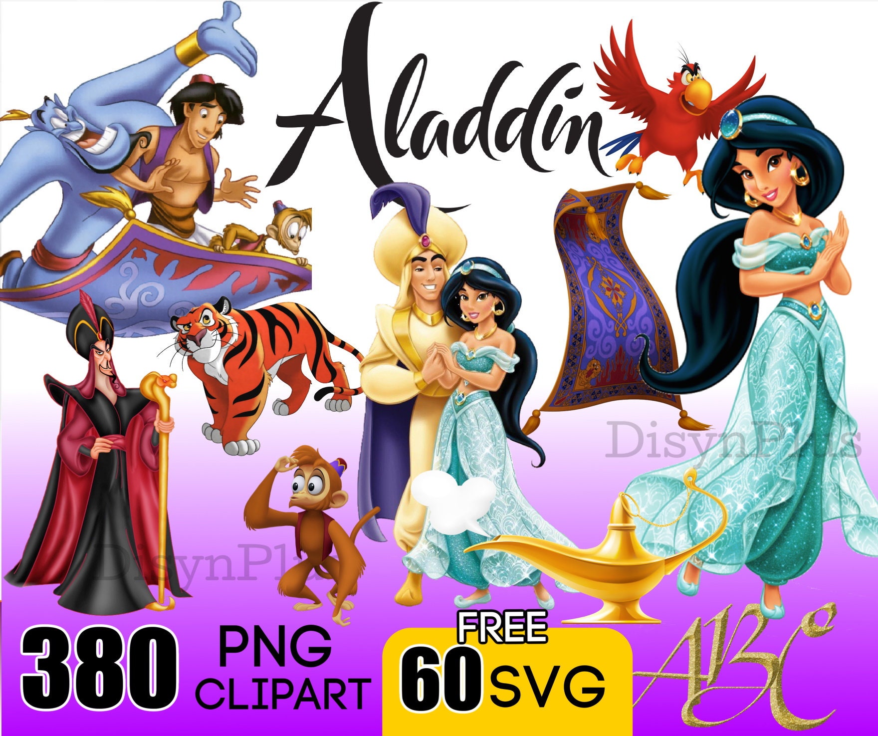 Aladdin SVG Aladdin Clipart Jasmine SVG Princess Clipart - Etsy España