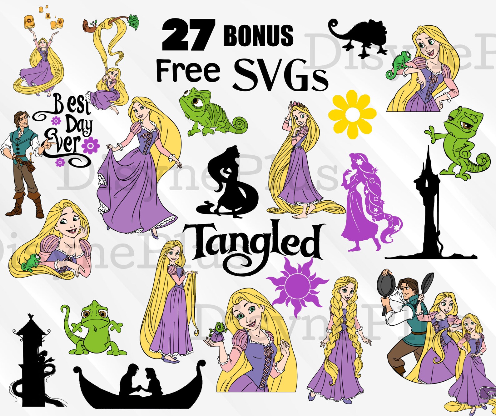 Tangled Clipart PNG Tangled SVG Rapunzel Instant Download - Etsy