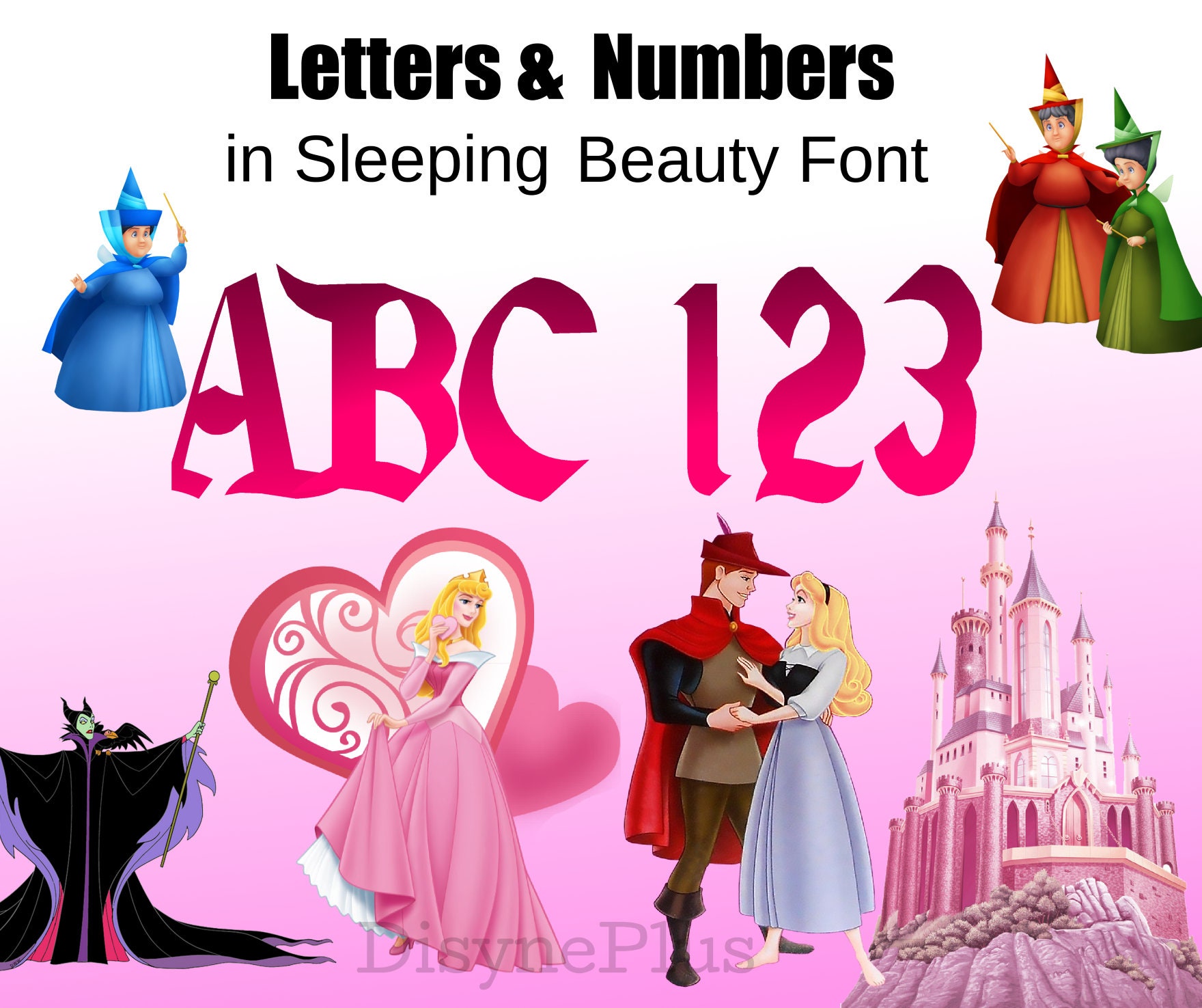 Sleeping Beauty Font Alphabet