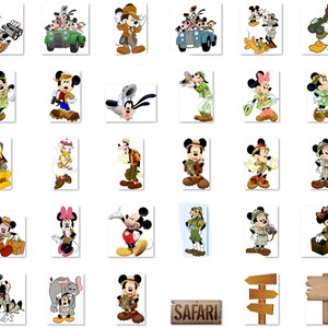 Mickey Safari Digital Paper, Mickey Jungle PNG, Mickey PNG, Safari ...