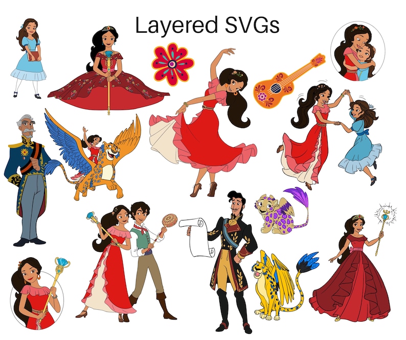 Paquete de imágenes prediseñadas PNG SVG de Elena de Avalor, imágenes ...