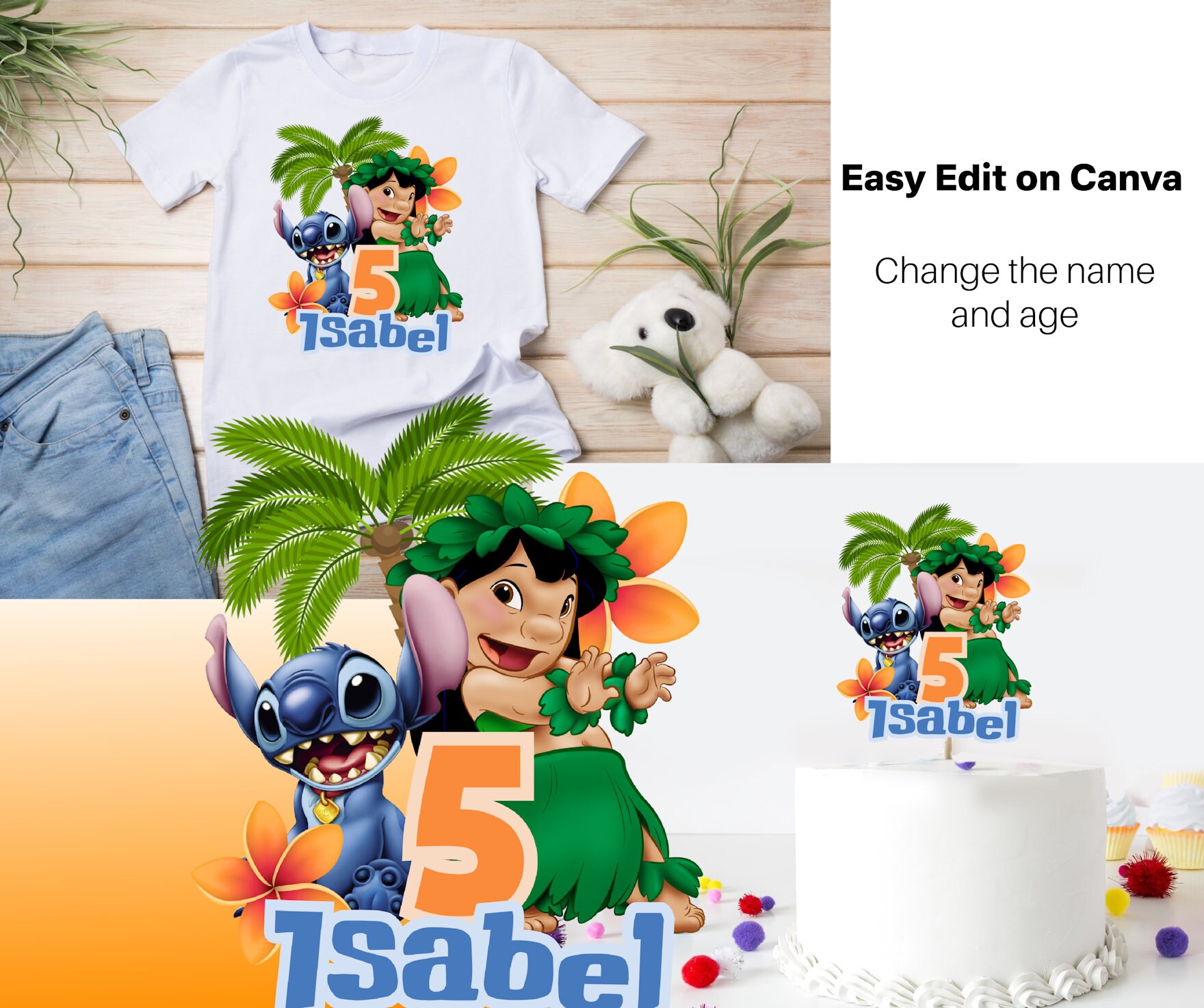 EDITABLE Lilo and Stitch PNG, Stitch Birthday Template, Stitch Clipart ...