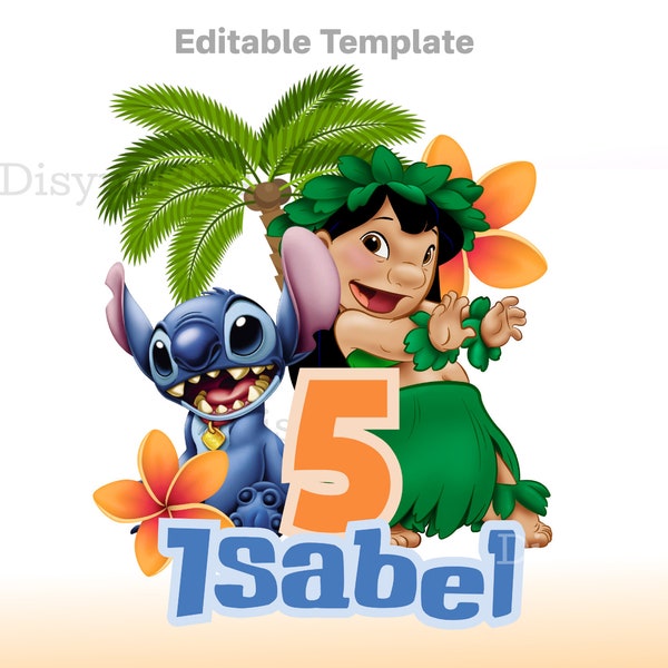 Lilo and Stitch Name Topper - Etsy