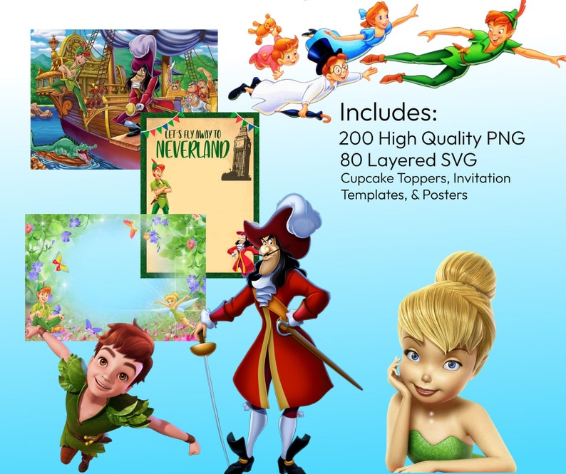 Peter Pan PNG Peter Pan SVG Peter Pan Clipart Captain Hook - Etsy UK