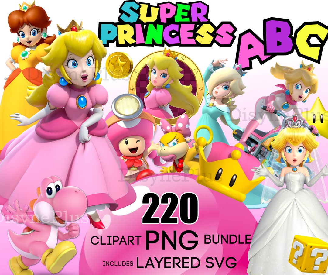 Mario Princess PNG SVG Clipart, Princess Peach Png, Princess Peach Svg ...