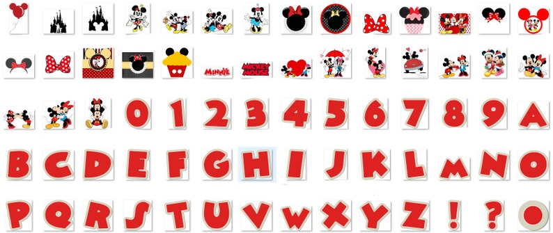 Minnie Mouse Clip Art, Minnie Mouse SVG, Minnie Mouse Font, Cute ...