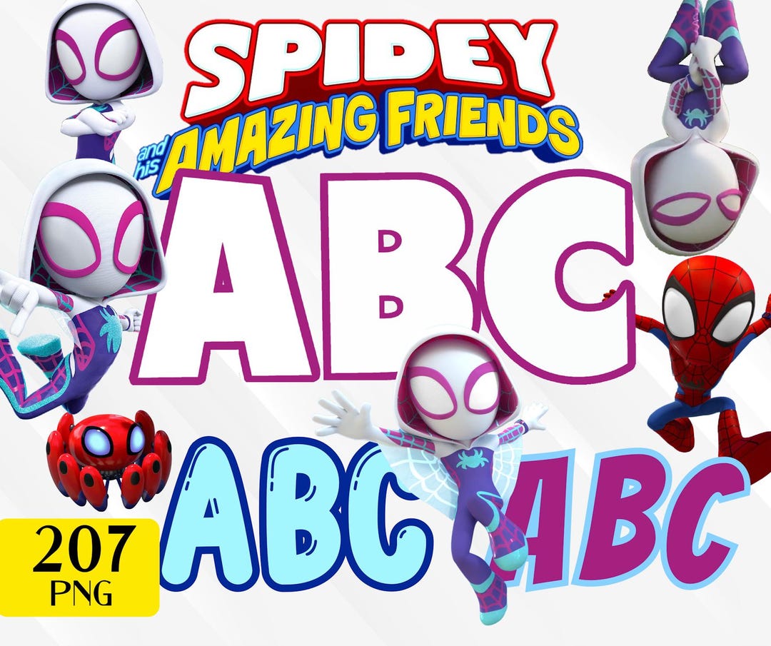 Spidey Alphabet, Spidey and His Amazing Friends Alphabet and Numbers ...