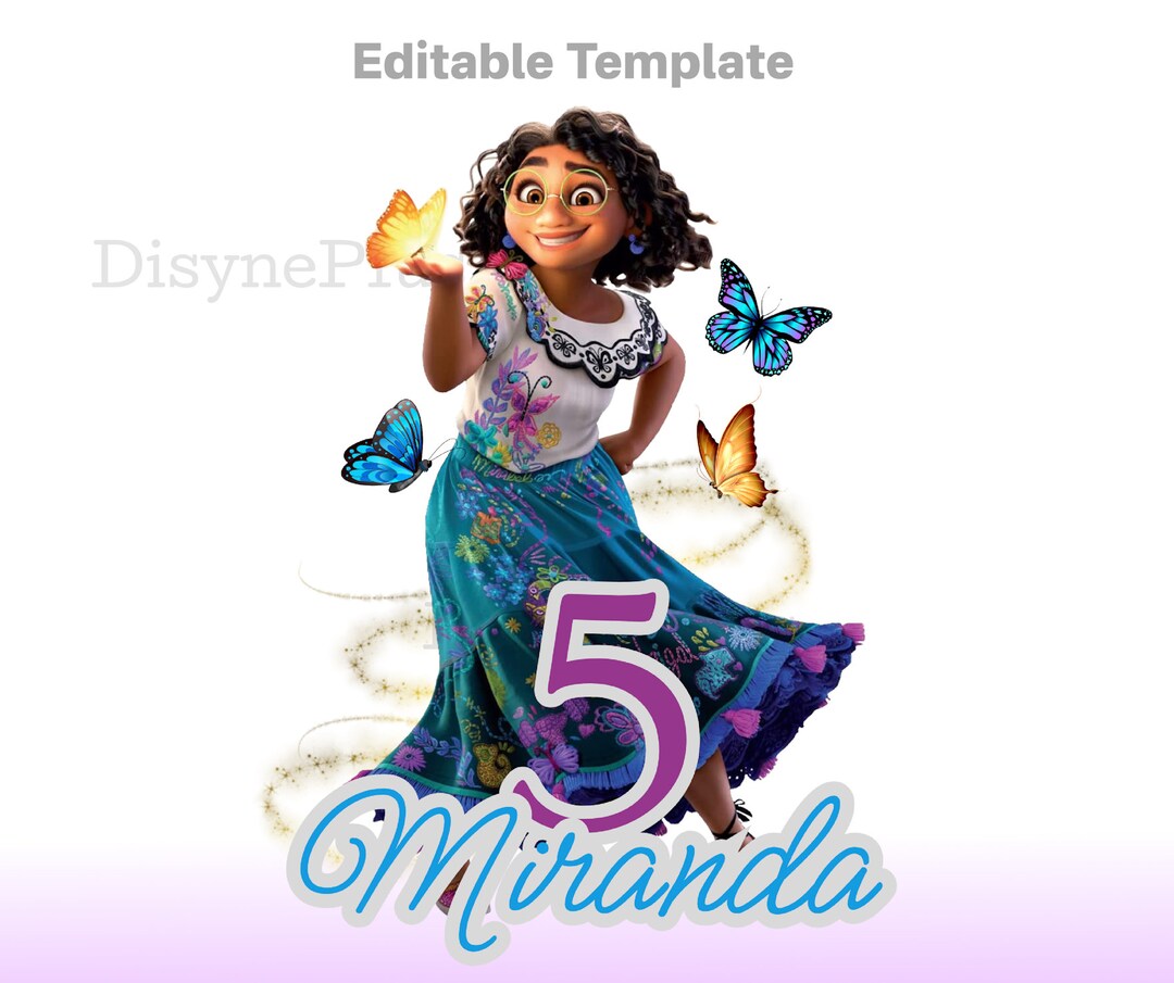 EDITABLE Encanto PNG, Encanto Birthday Template, Encanto Clipart ...
