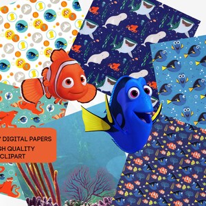 Nemo Digital Paper Dory Finding Nemo PNG Clipart Digital Download ...