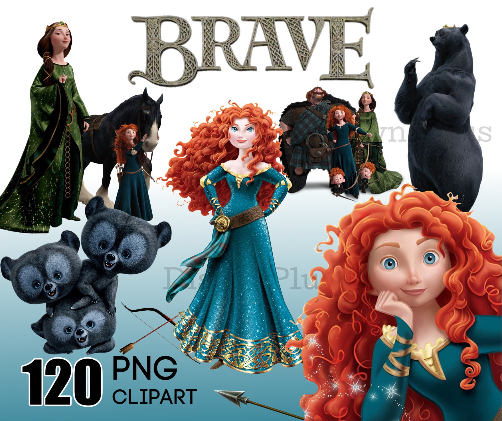 Brave Clipart Merida PNG Merida Instant Download 120 PNG - Etsy Canada