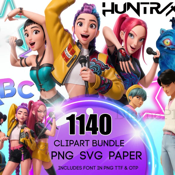Huntrix Alphabet Png - Etsy