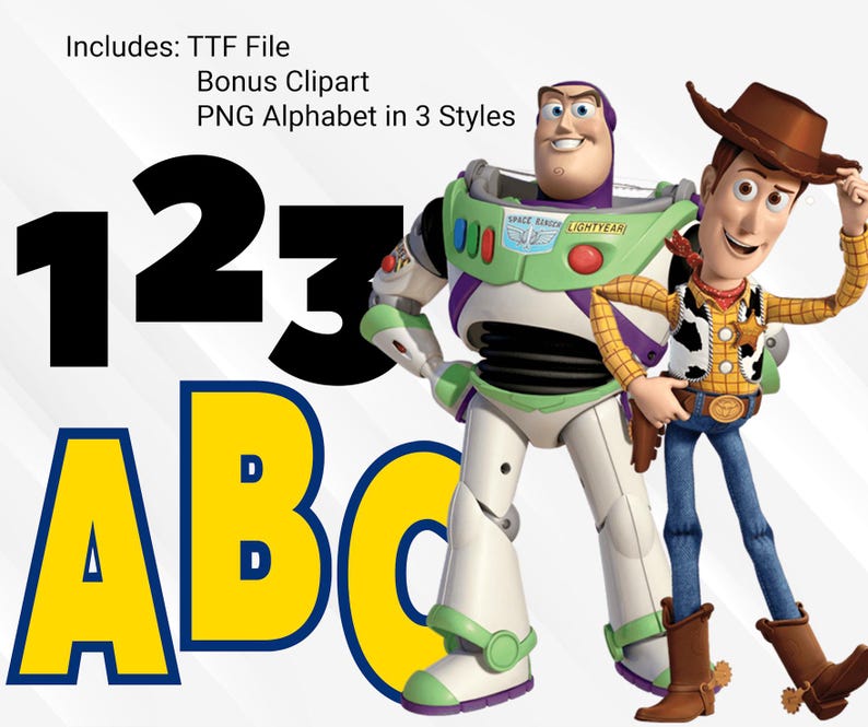 Toy Story Alphabet, Toy Story Font Alphabet and Numbers, Toy Story ...
