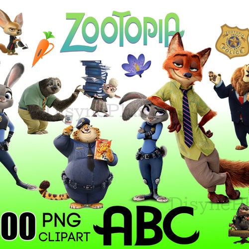 Zootopia Clipart Digital Download 100 PNG Transparent - Etsy