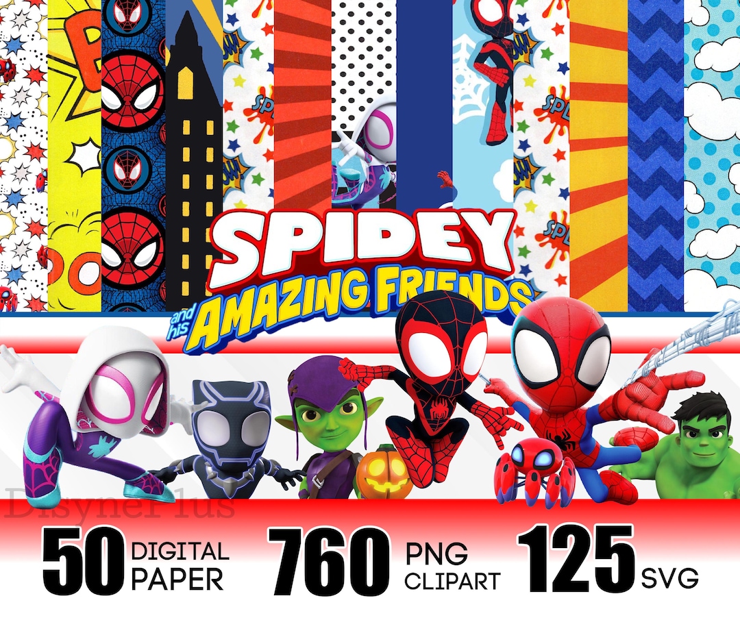 Spidey SVG PNG, Spidey and His Amazing Friends Clipart and Paper ...