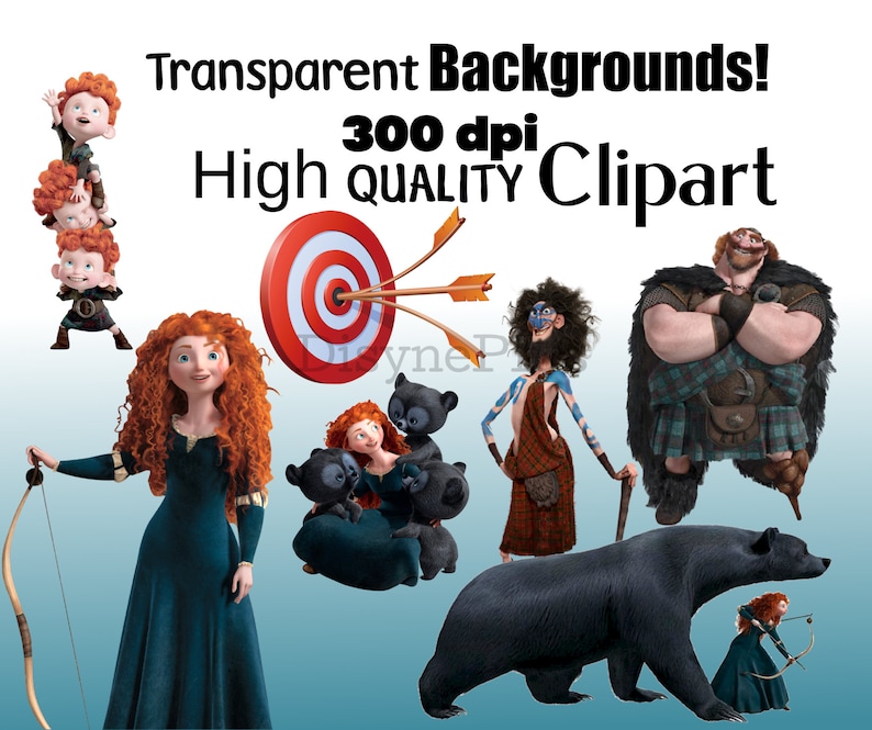 Brave Clipart Merida PNG Merida Instant Download 120 PNG - Etsy