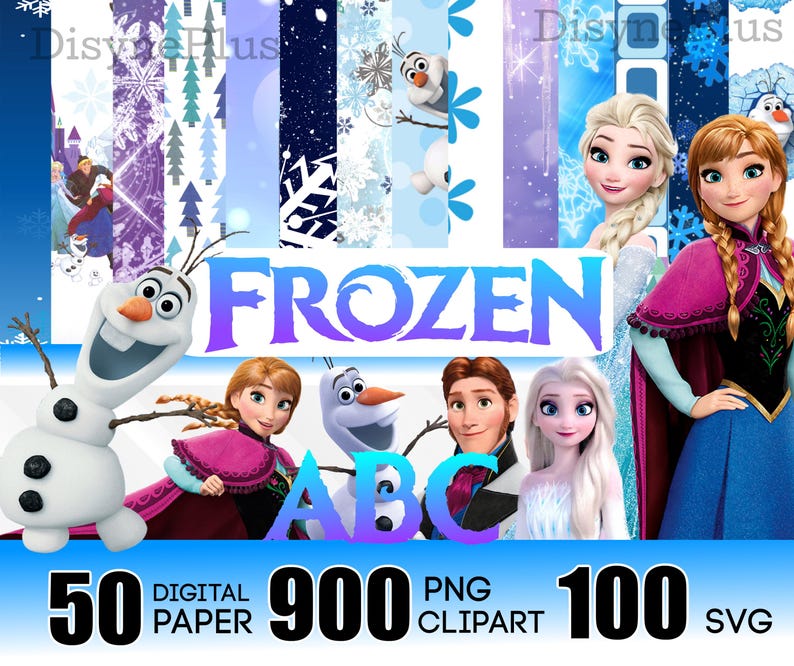 Frozen SVG, Frozen PNG Clipart, Frozen Paper, Elsa Clipart, Olaf Svg - Etsy