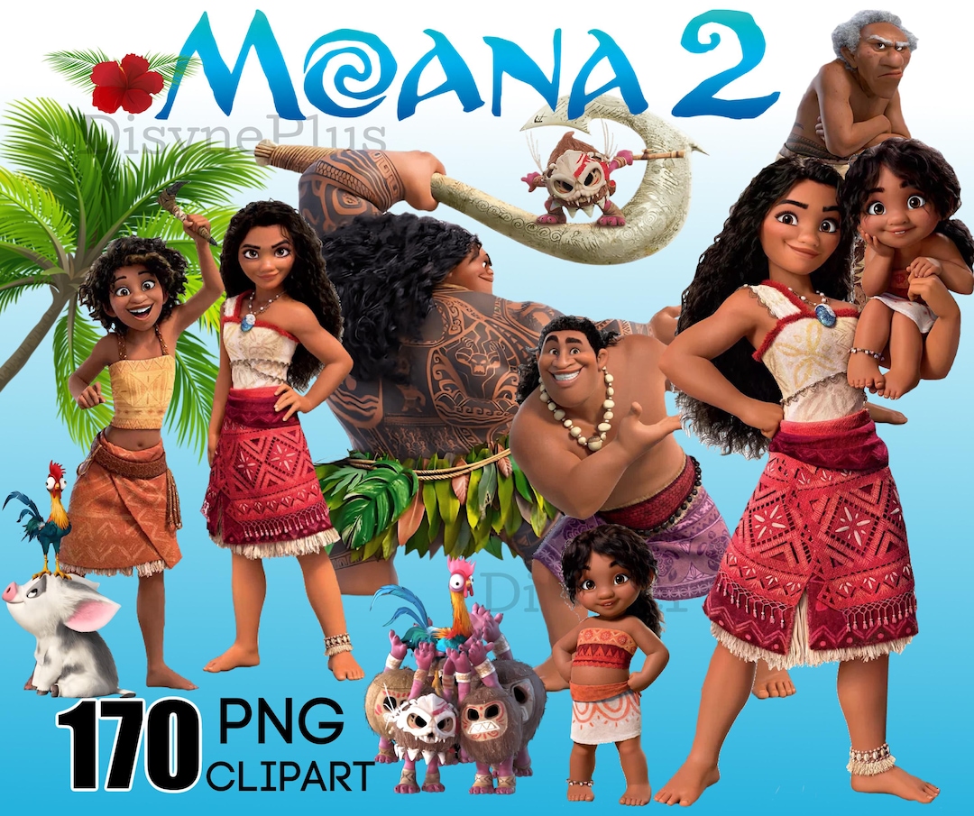 Moana 2 Clipart, Moana 2 PNG, Moana Birthday, Moana Printable, Moana ...