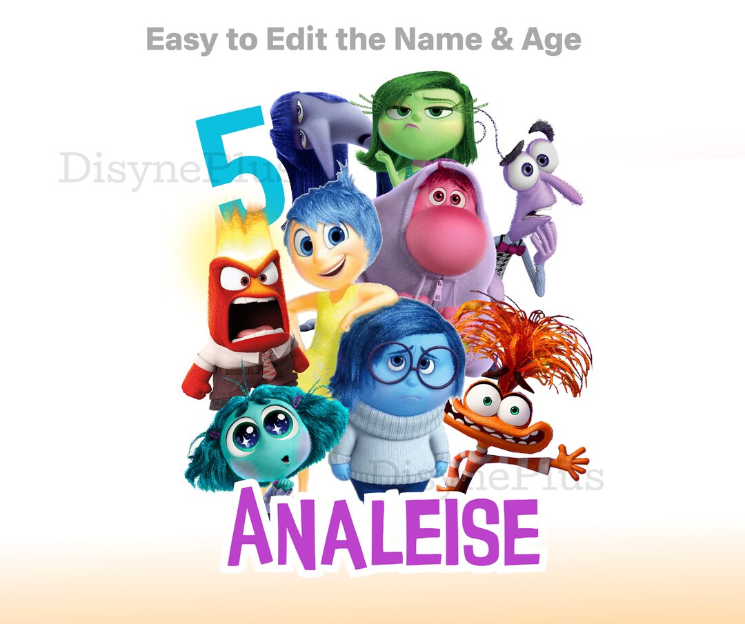 EDITABLE Inside Out 2 PNG, Inside Out 2 Birthday Girl Template, Inside ...
