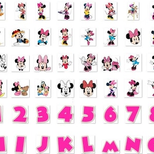 Minnie PNG, Minnie Clipart, Minnie SVG, Minnie Font Letters Digital ...