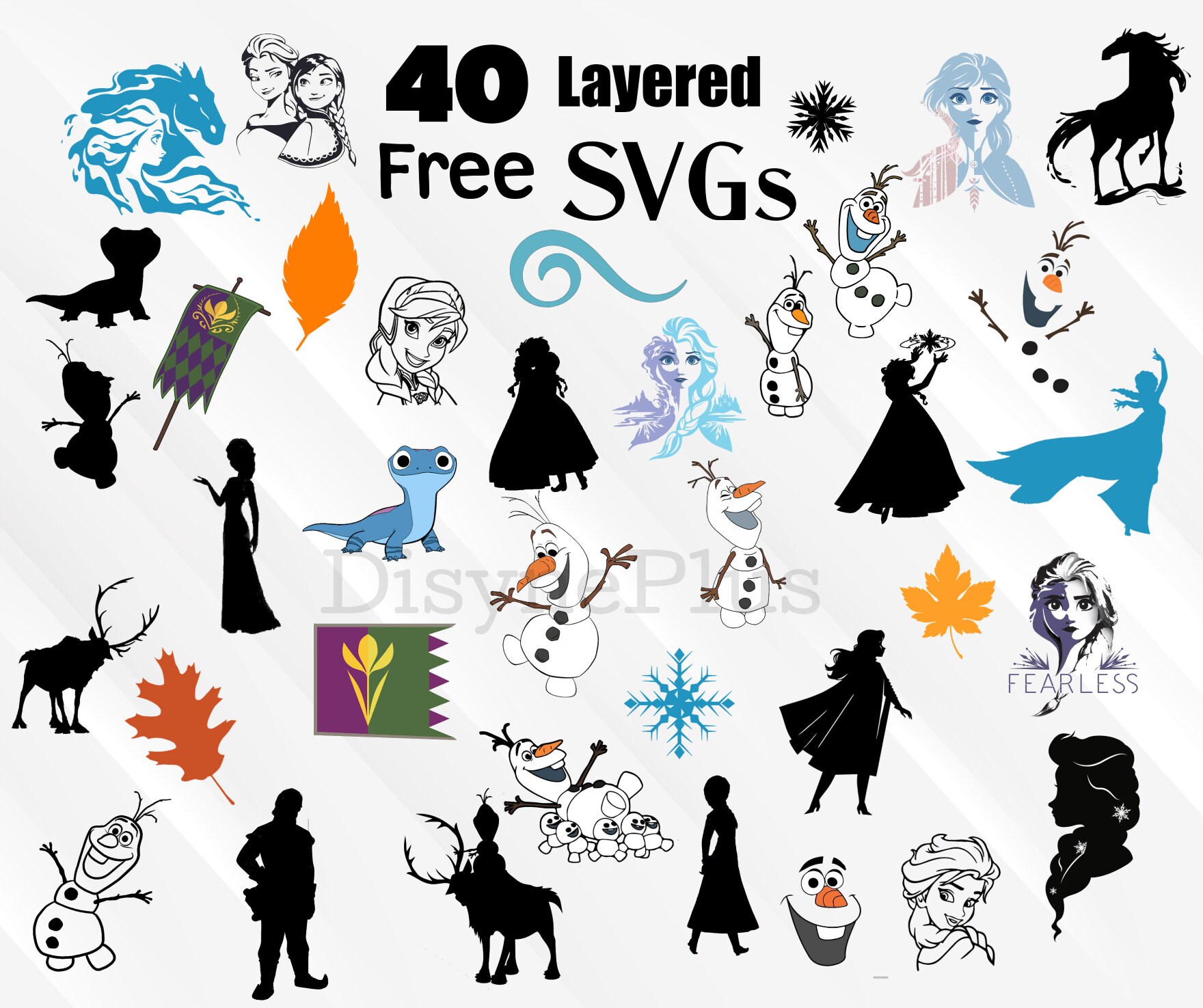 Frozen Clipart Free SVGs Frozen 2 Clipart Frozen SVG Digital | Etsy