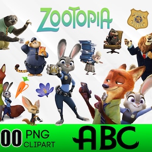 Zootopia Clipart Digital Download 100 PNG transparent | Etsy