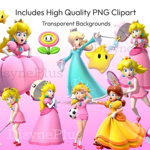 Mario Princess PNG SVG Clipart, Princess Peach Png, Princess Peach Svg ...
