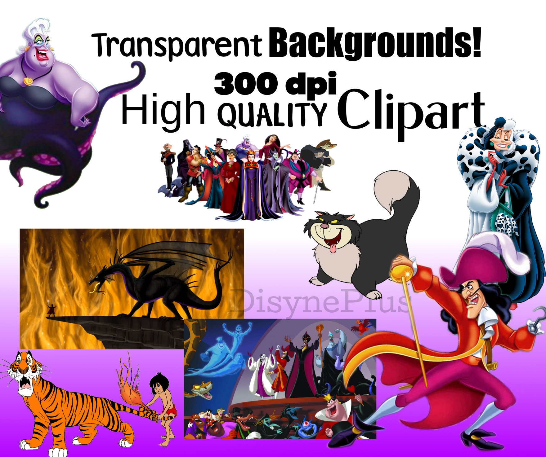 Villains PNG Clipart Villains Digital Download Maleficent - Etsy