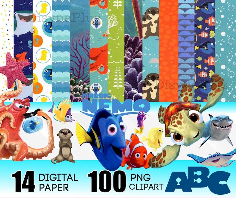 Nemo Digital Paper Dory Finding Nemo PNG Clipart Digital - Etsy UK