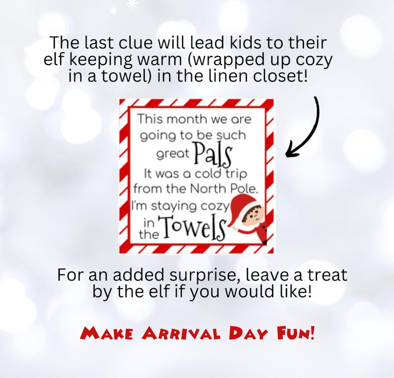 Elf Arrival Activity, Christmas Elf Game Day 1, Great Addition to Any ...