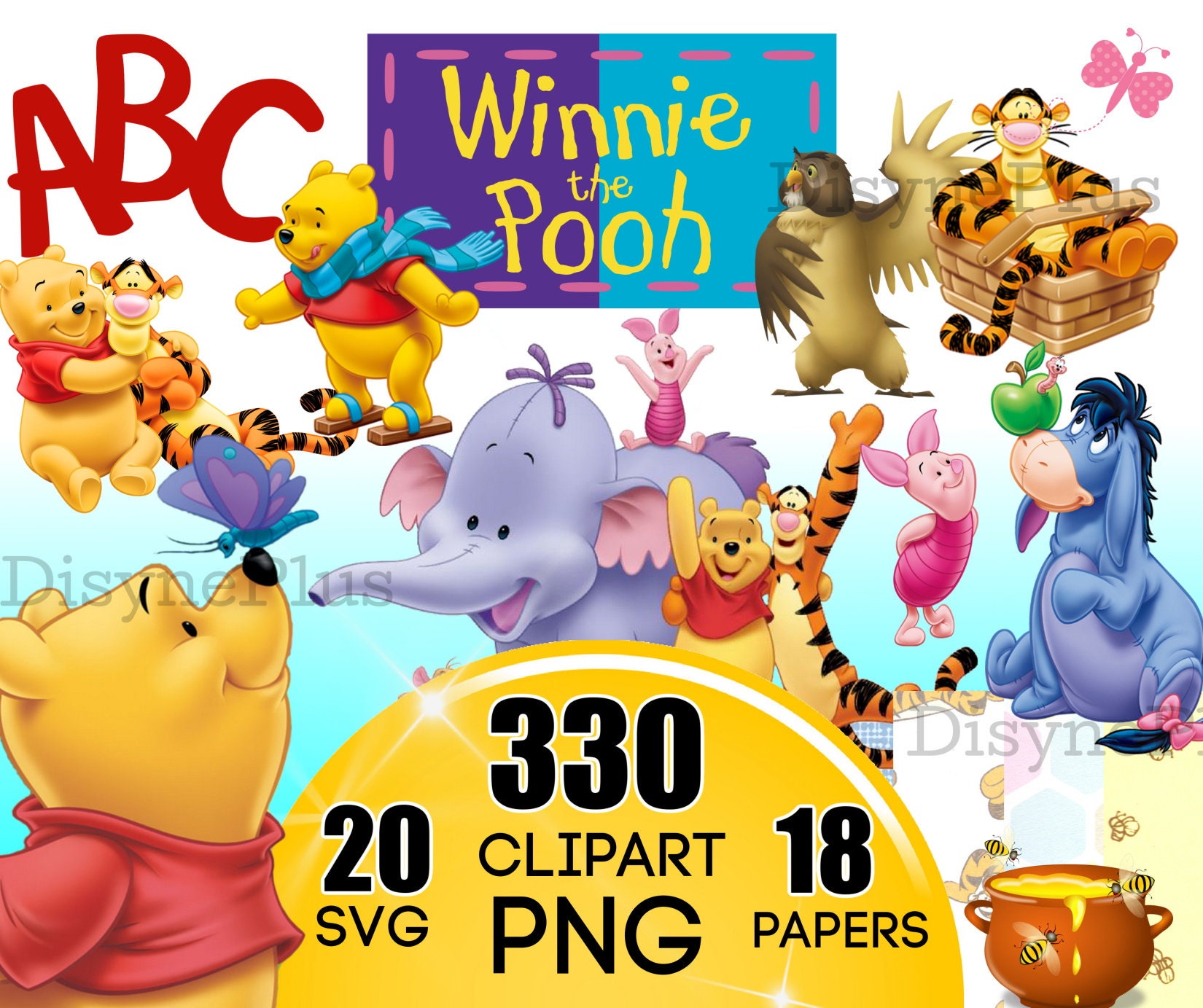 Winnie the Pooh SVG Winnie the Pooh PNG Clipart Winnie the - Etsy Canada