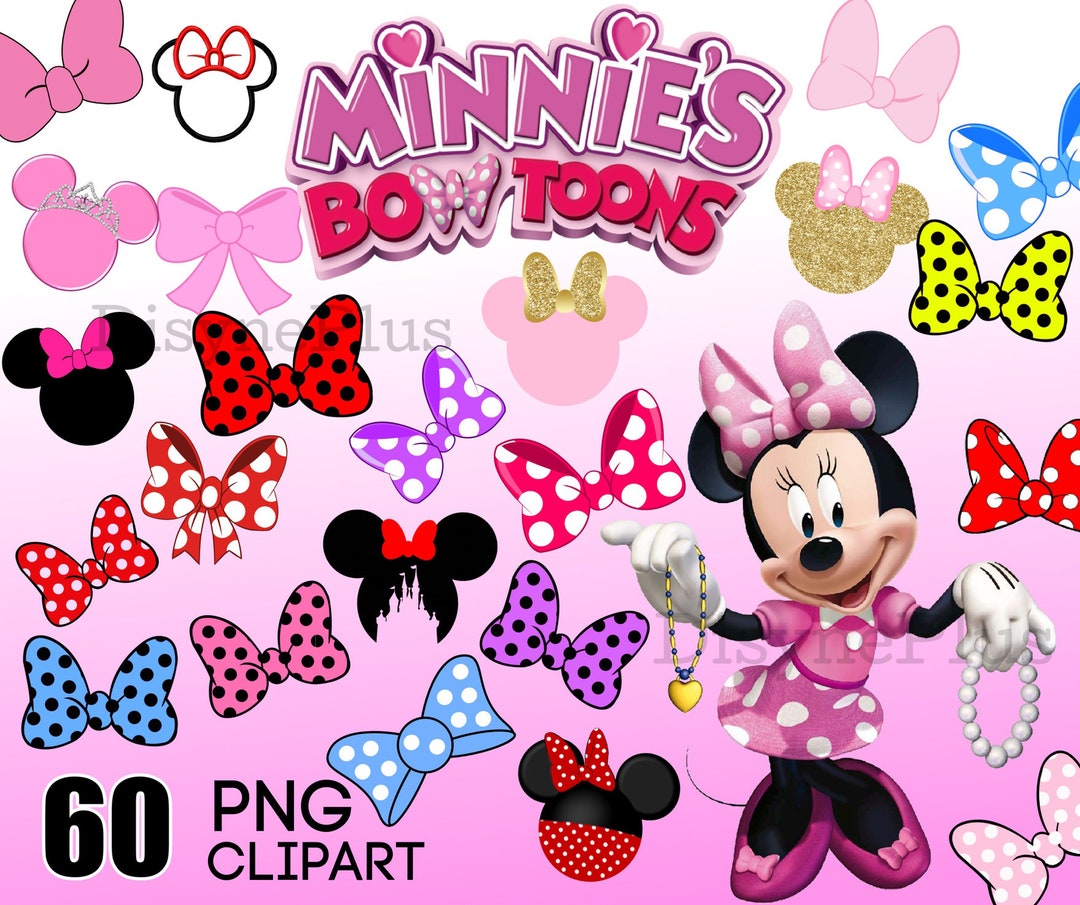 Minnie PNG, Minnie Bows PNG, Bow Clipart, Instant Digital Download ...