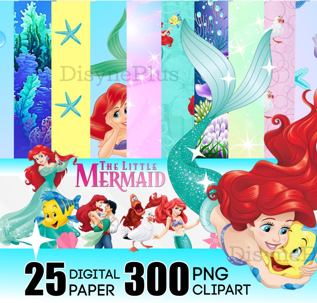 Little Mermaid Paper, Ariel PNG Clipart, Little Mermaid PNG, Ariel ...