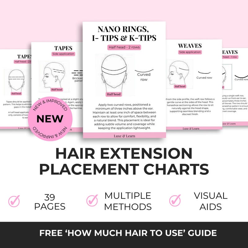 Hair Extension Charts - Etsy UK