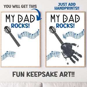 My Dad Rocks Handprint Art, Father's Day Handprint Art, Father's Day ...