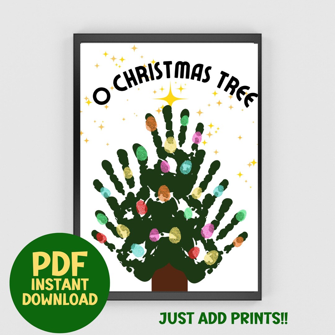 Christmas Handprint Art, Christmas Tree Handprint Craft, Holiday ...