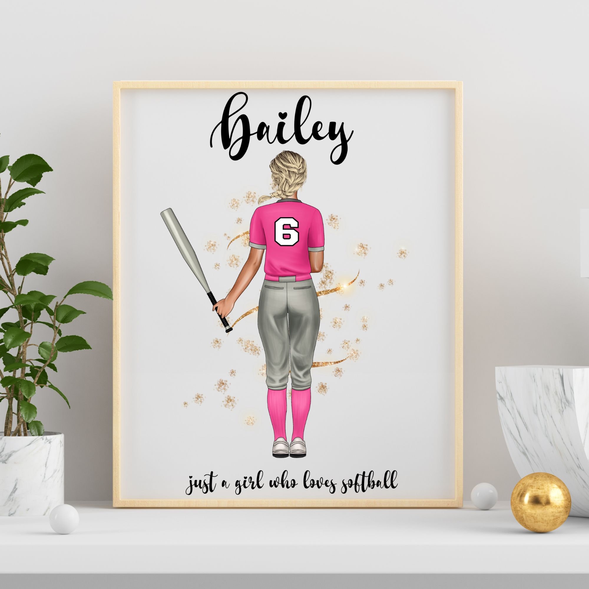 Personalized Softball Poster Softball Gift Personalized - Etsy