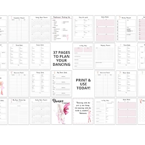 Dancing Journal | Dance Planner | Digital Download | Printable Planner ...