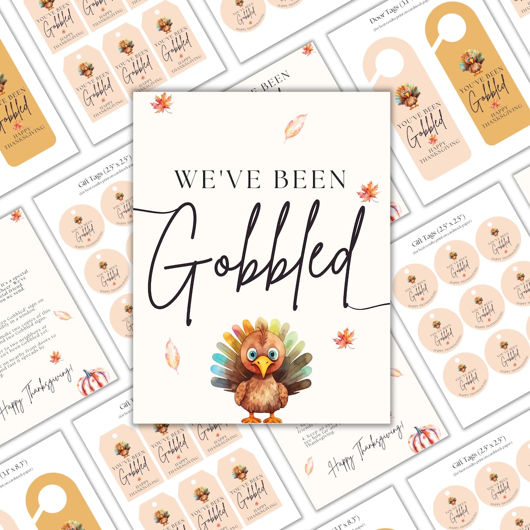 You've Been Gobbled Printable Cards, You've Been Gobbled Printable, You ...