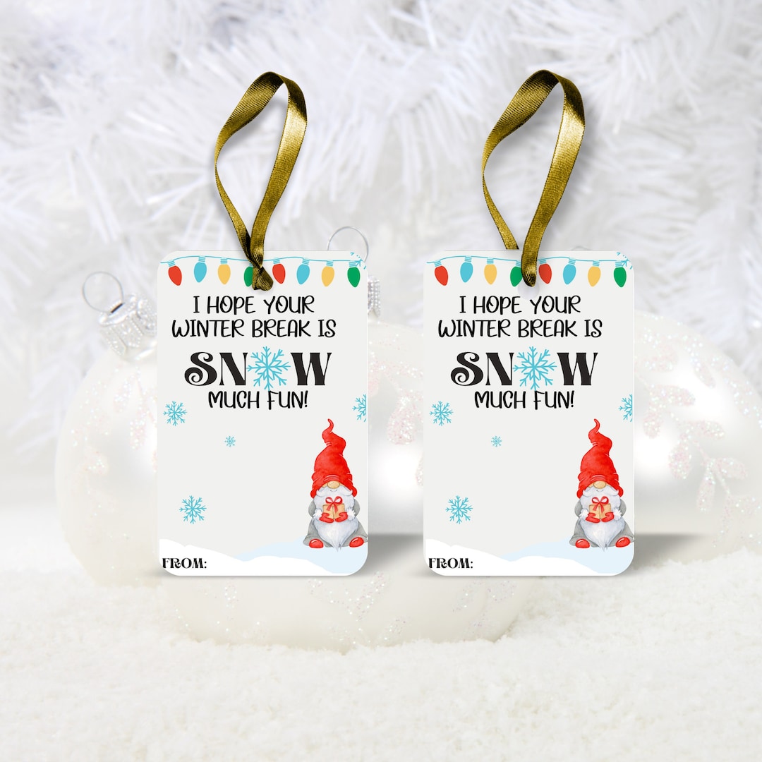 Winter Break Favor Tags | Winter Gift Tags | Gnome Tag | Class Gift Tag ...
