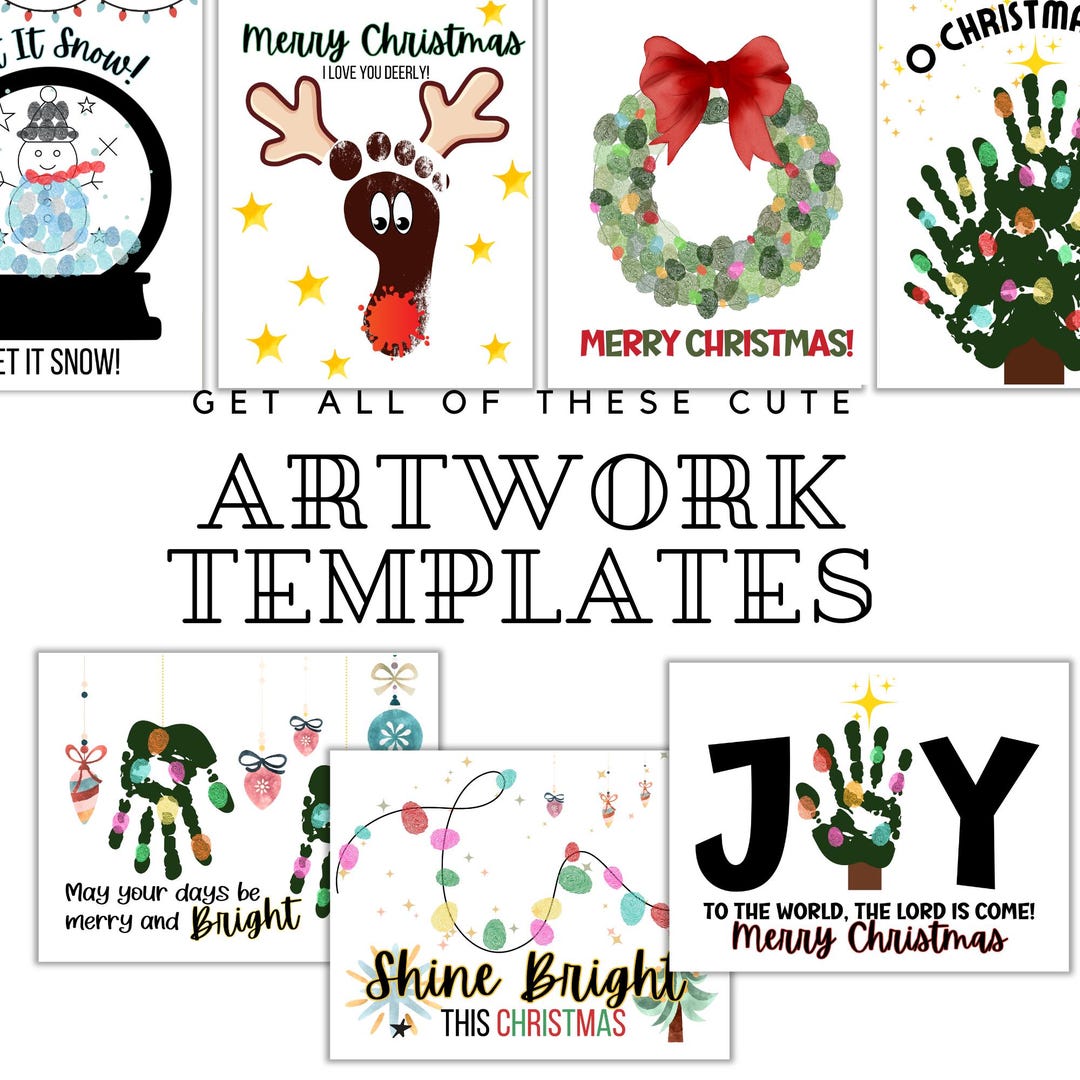Christmas Handprint and Footprint Bundle Christmas Footprint Art Bundle ...