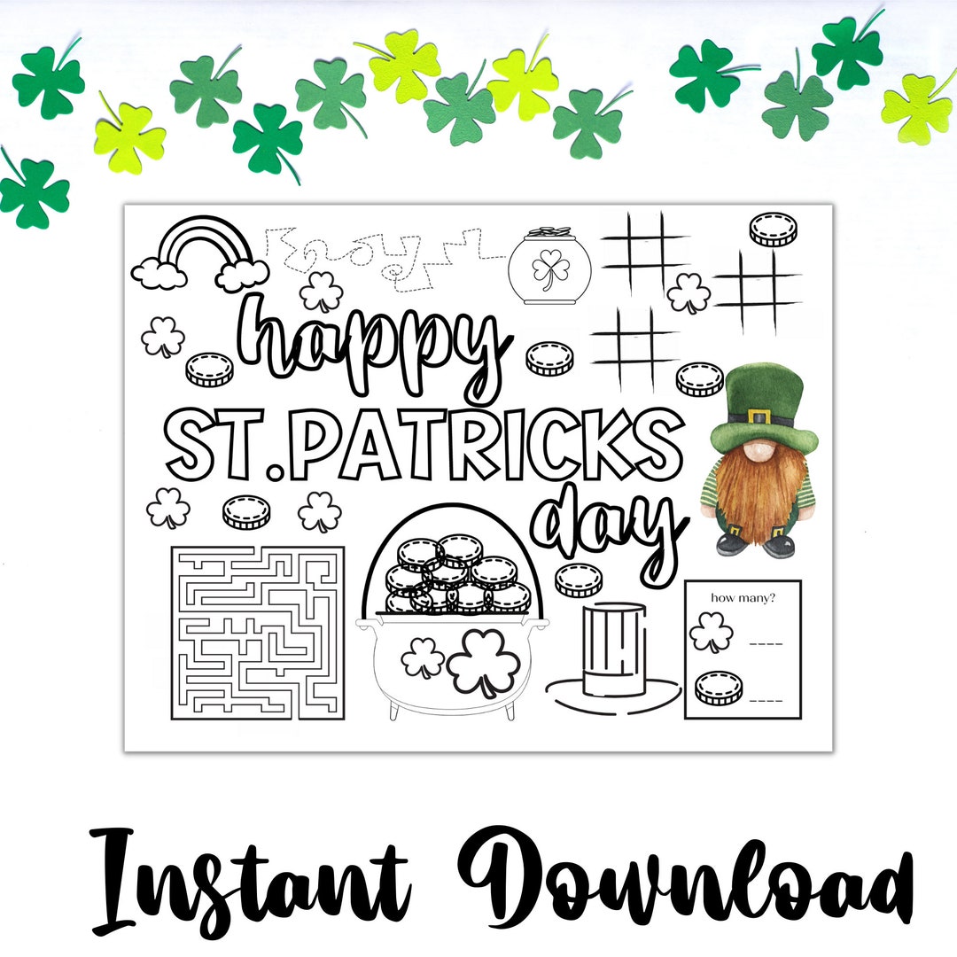 St Patrick's Day Kids Placemat | Kids Place Mat for St Patrick's Day ...