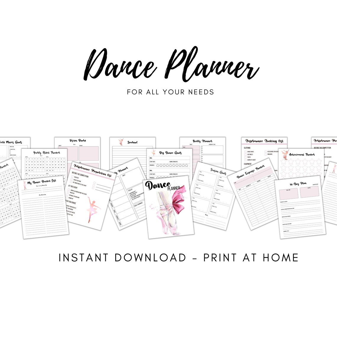 Dancing Journal | Dance Planner | Digital Download | Printable Planner ...