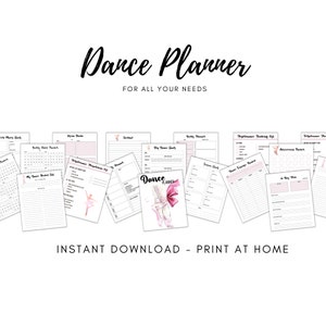Dancing Journal | Dance Planner | Digital Download | Printable Planner ...