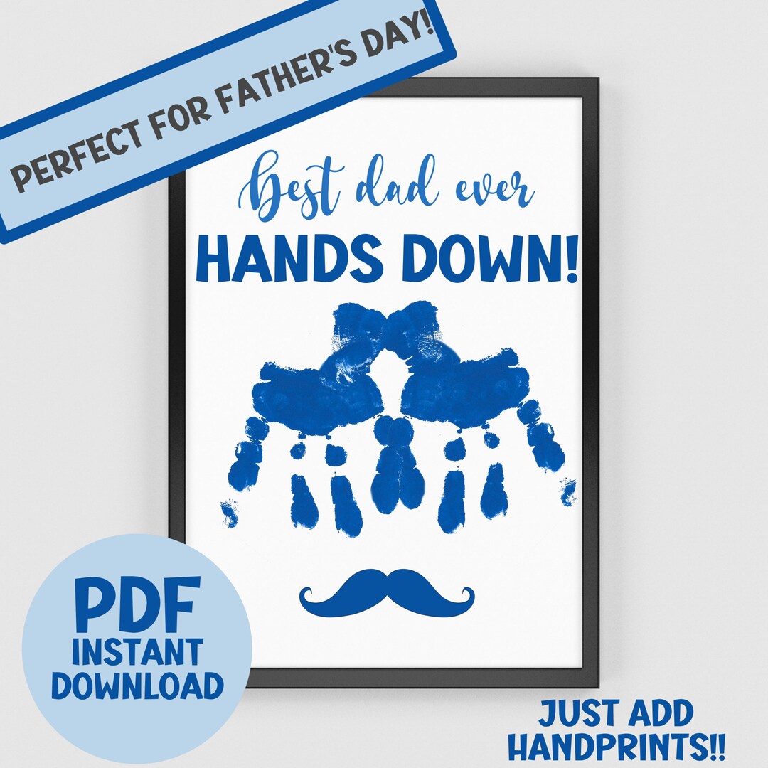 Father's Day Handprint Art, Father's Day Handprint Printable, Baby ...