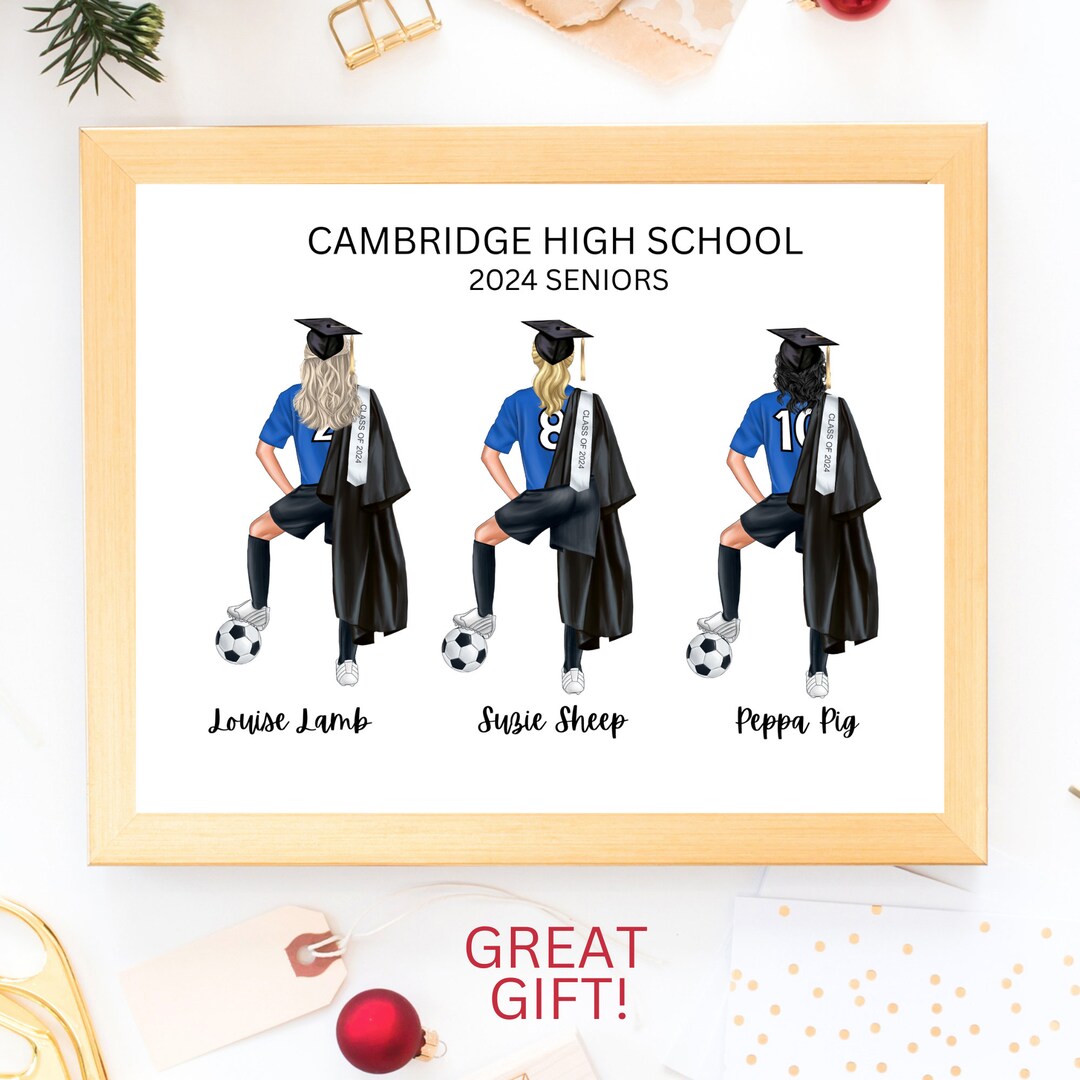Personalized Soccer Team Graduation Print, Soccer Graduation Gift ...