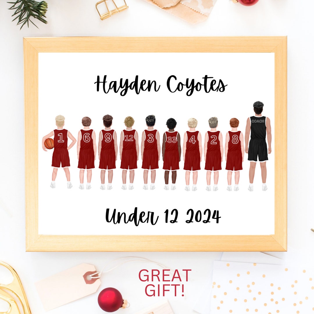 Personalized Basketball Team Poster, Basketball Gift, Personalized ...