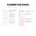 Dancing Journal | Dance Planner | Digital Download | Printable Planner ...